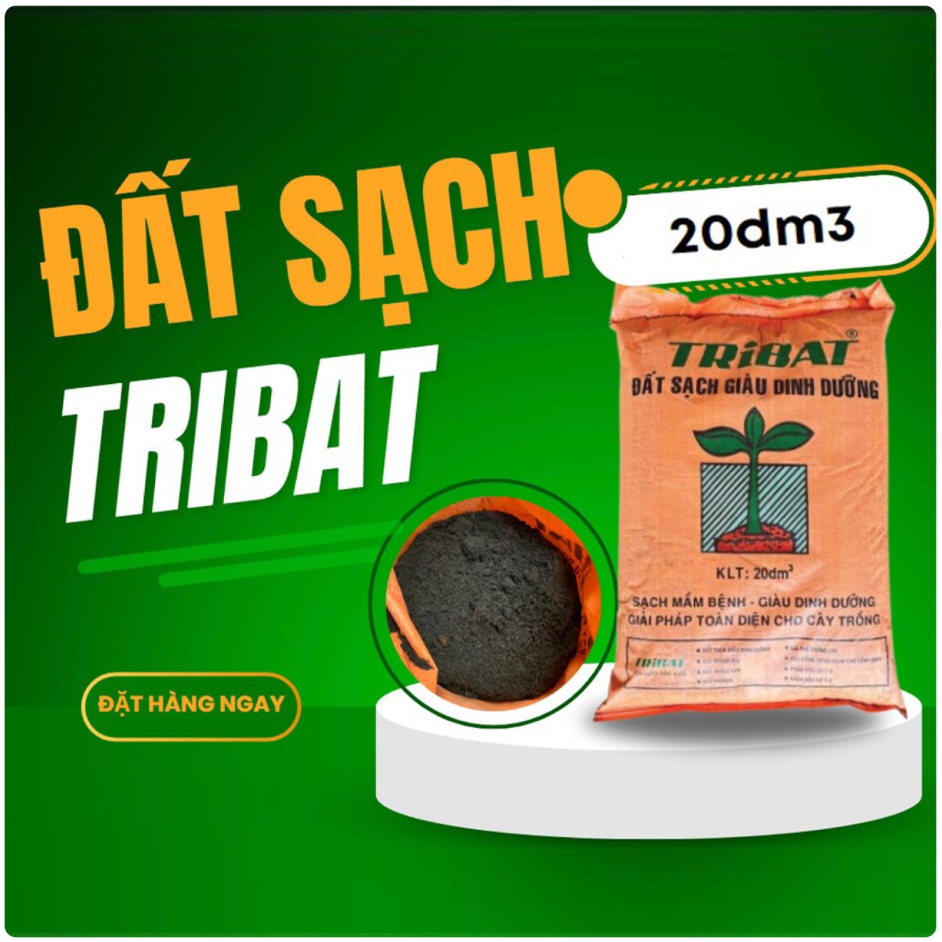 Đất sạch Tribat giàu dinh dưỡng - đất sạch, đất mùn trồng cây bao 20dm3 (khoảng 10kg) - Cửa hàng ...
