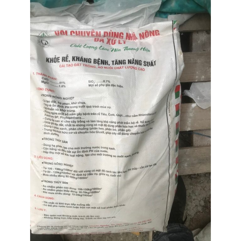 Vôi bột nông nghiệp dùng sát khuẩn, cải tạo đất, khử chua, xử lý giá thể trồng cây gói 600gr ...